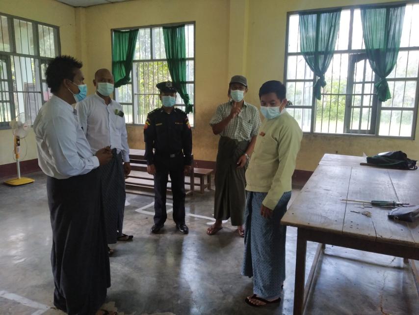 ဇီးကုန်းမြို့နယ်တွင် မဲရုံများမီးဘေးလုံခြုံရေးအတွက် ကြိုတင်စစ်ဆေးခြင်းမ