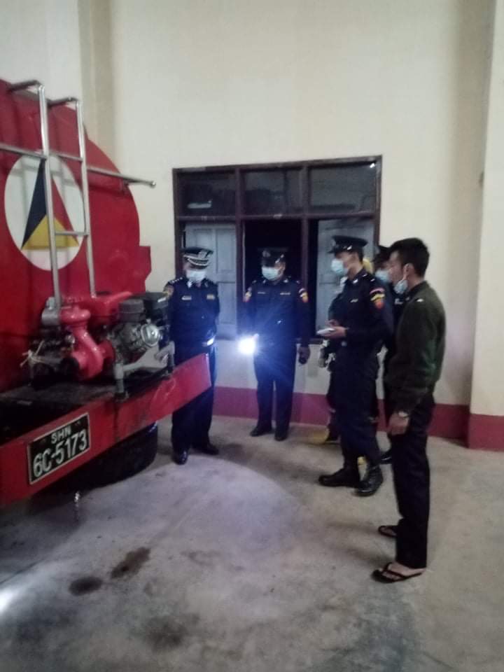 တာလေမြို့ နယ်မြေမီးသတ်စခန်းအား ရှမ်းပြည်နယ် ပြည်နယ်မီးသတ်ဦးစီးမှူး က