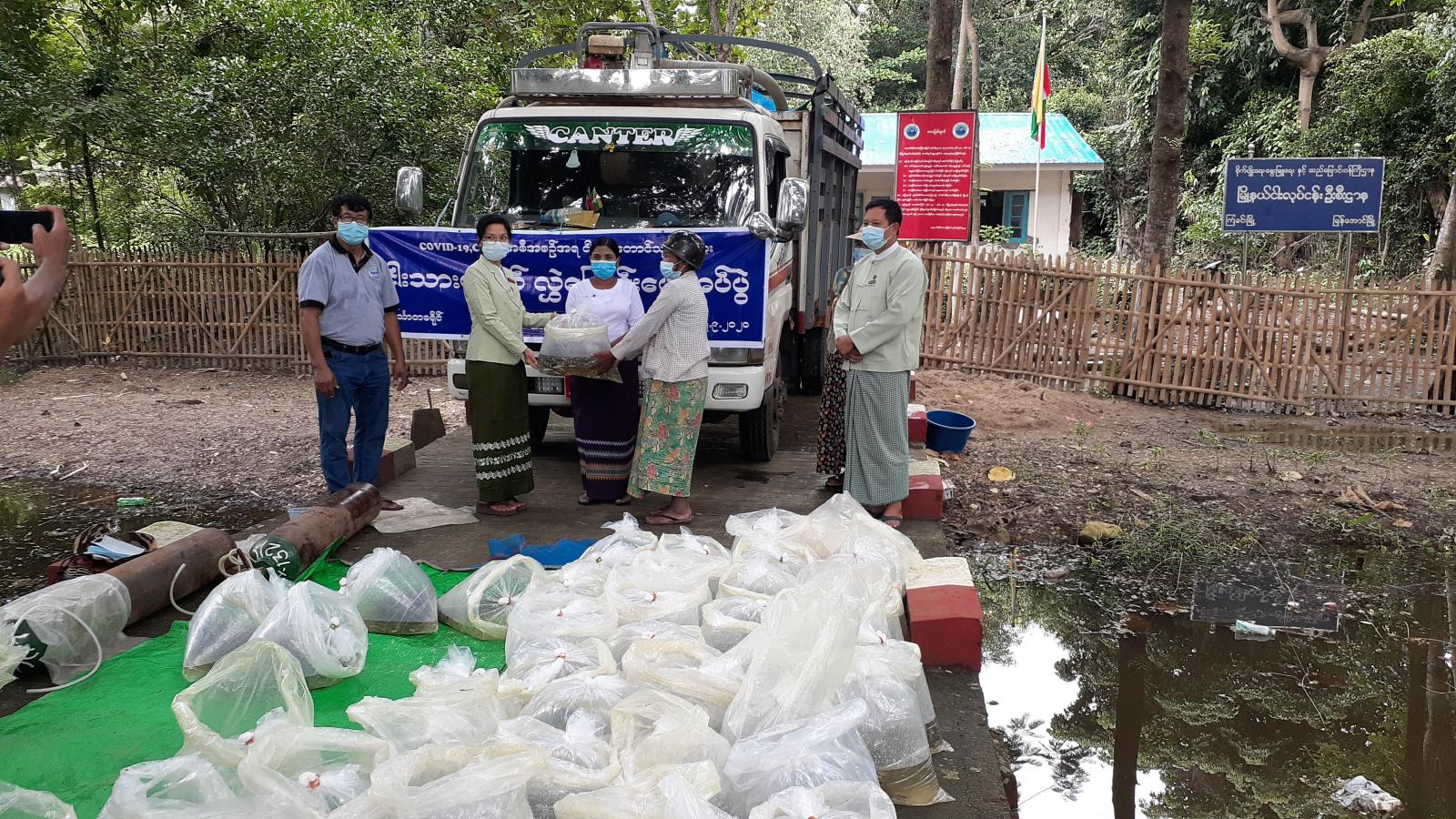 ကိုဗစ် ၁၉ စီးပွားရေးကုစားမှုအစီအစဉ် Cerp အရ မြန်အောင်၊ ကြံခင်းမြို့နယ်အတွင်းရှိ ငါးမွေးတောင