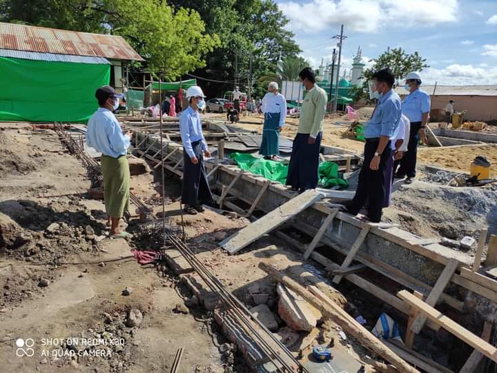 သရက်မြို့ စည်ပင်သာယာဈေးအတွင်း ဆန်တန်းရုံ တည်ဆောက်နေမှုလုပ်ငန်းများအား မ