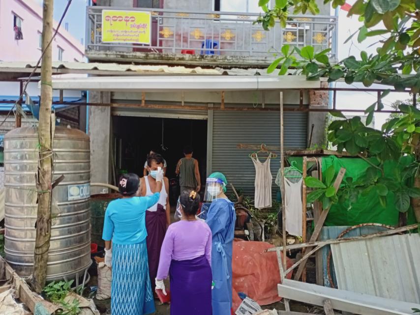 လှိုင်သာယာ အနောက်ပိုင်း မြို့နယ် အပြင်ပဒံကျေးရွာ၌ ကိုဗစ်−၁၉ ရောဂါ ကာကွယ