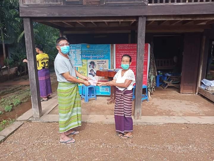 လှိုင်းဘွဲမြို့နယ် ပိန္နဲတောကျေးရွာတွင် ကိုဗစ် ၁၉ စီးပွားရေးကုစားမှု