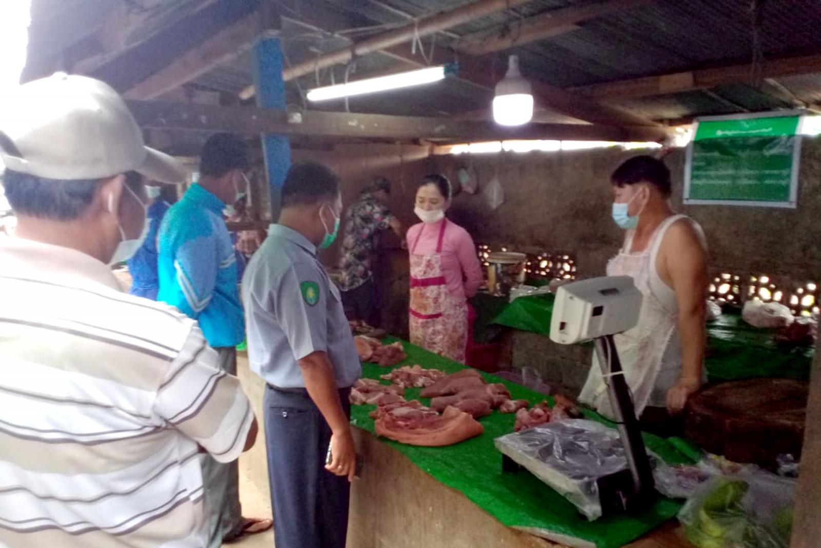 မိုင်းဆတ်မြို့၊ မြို့မဈေး၌ သန့်ရှင်းလတ်ဆတ်သောအသားရောင်းချခြင်းရှိ၊မရှိနှင့် Digital ချိန်ခွင