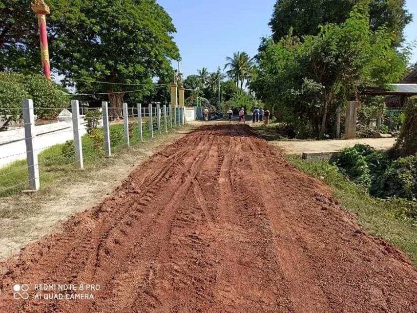မြစိမ်းရောင်ကျေးရွာစီမံကိန်း၏ အတိုးရငွေဖြင့် တန့်ဆည်မြို့နယ်တွင် ဂျင်းလမ်းခင်းခြင်းလုပ်ငန်း ဆောင