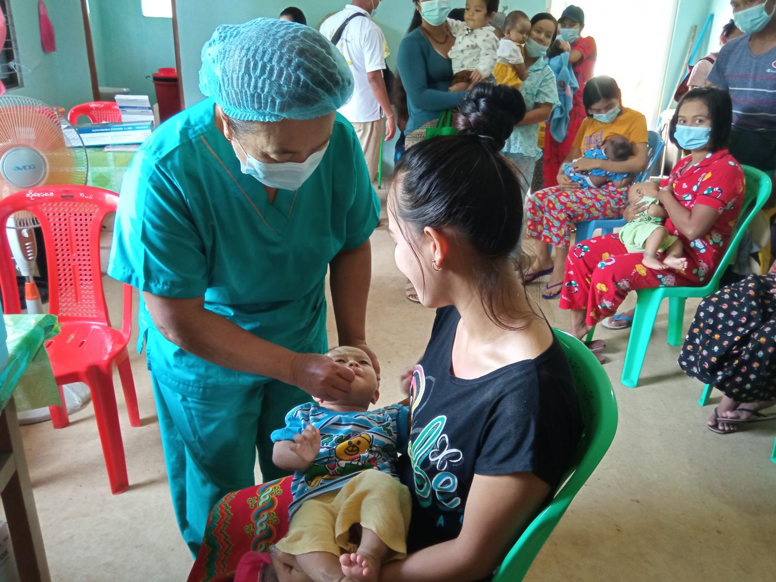 နောင်ချိုမြို့၌ အသက်တစ်နှစ်ခွဲအောက် ကလေးများအား လစဉ်ပုံမှန်ကာကွယ