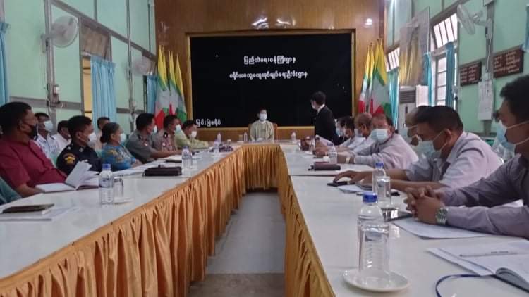 မြင်းခြံခရိုင်စီမံအုပ်ချုပ်ရေးအဖွဲ့ လုပ်ငန်းညှိနှိုင်းအစည်းအဝေးပြုလုပ