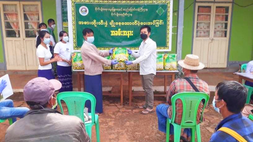 မိုးနဲမြို့၌ အစားထိုးသီးနှံ ဆောင်းနေကြာမျိုးစေ့ ထောက်ပံ့ပေးအပ