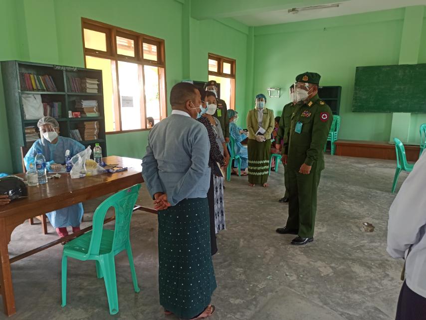 ပုဗ္ဗသီရိမြို့နယ်တွင် ကိုဗစ် ၁၉ရောဂါကာကွယ်ဆေးထိုးနှံနေမှုကိုနေပြည်တော