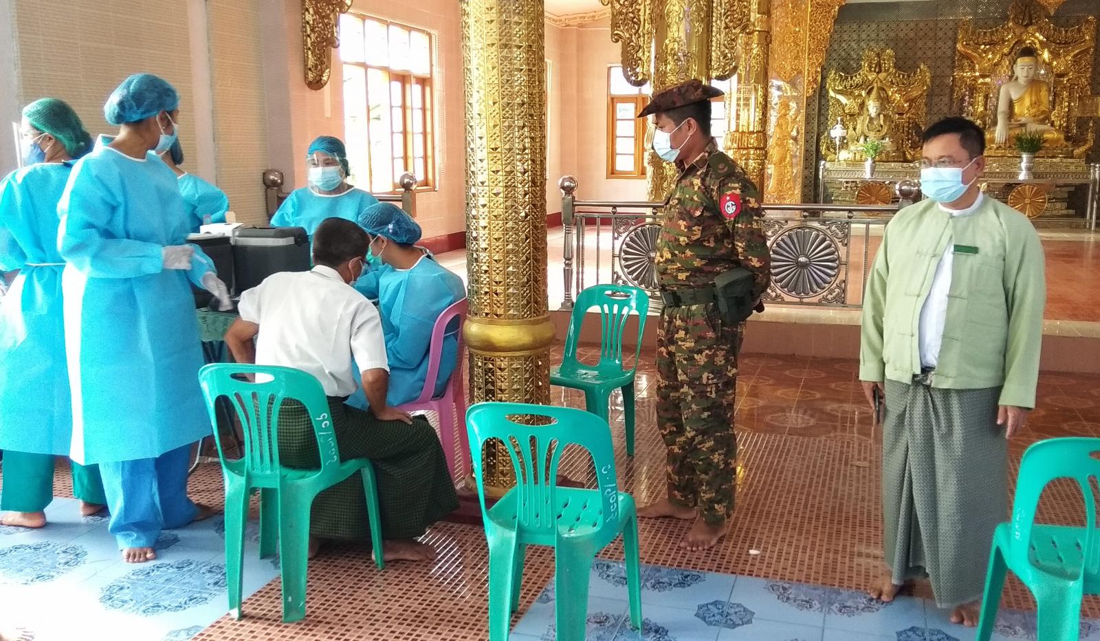 ဇီးကုန်းမြို့နယ်တွင် သံဃာတော်များ၊ ဝန်ထမ်းများနှင့် အသက် ၆၅ နှစ်အထက် သက
