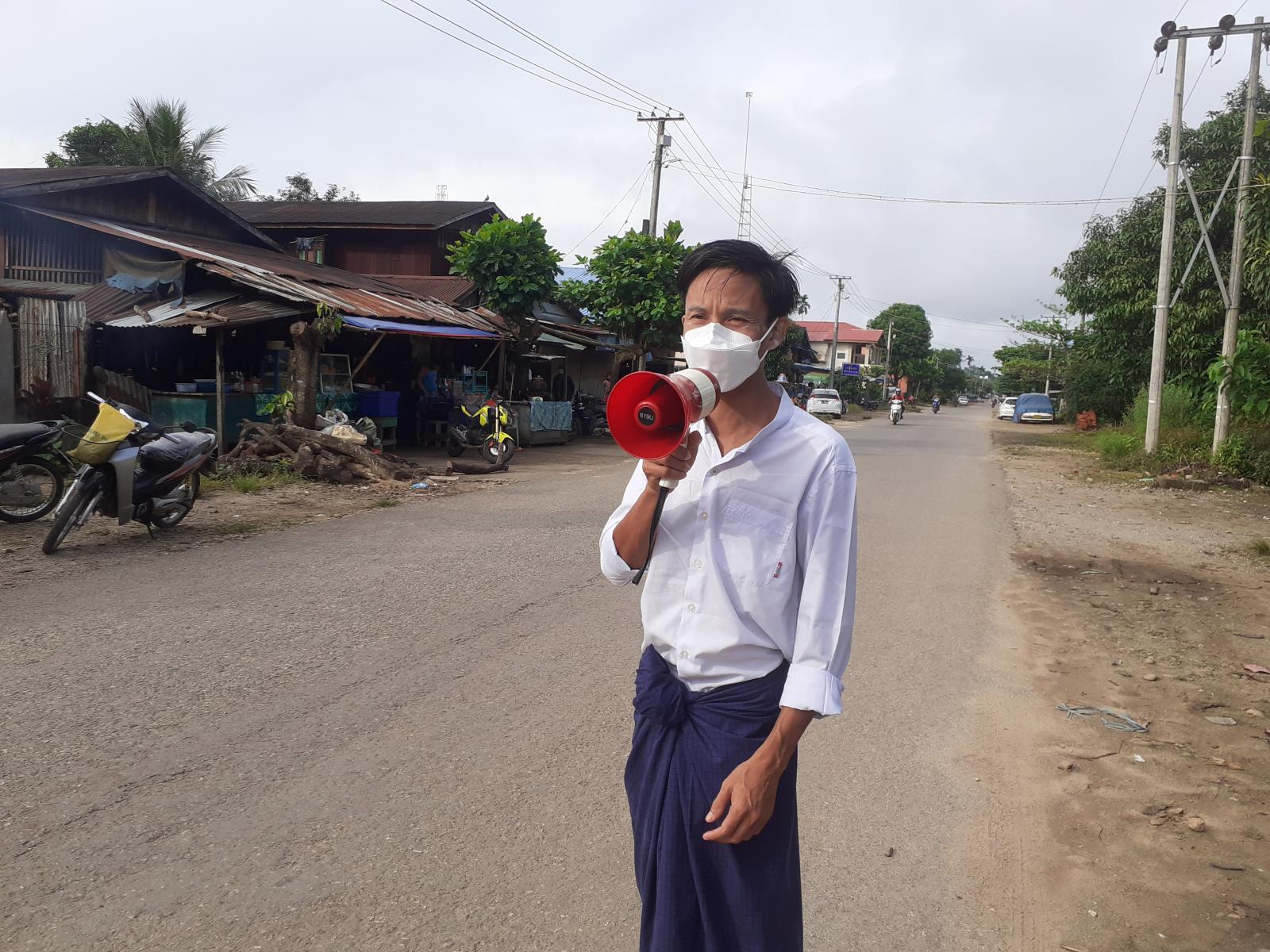 ကျိုက်ဒုံမြို့၌ ကိုဗစ် ၁၉ ရောဂါကာကွယ်ထိန်းချုပ်နိုင်ရေးအတွက် အသိပညာပေးန