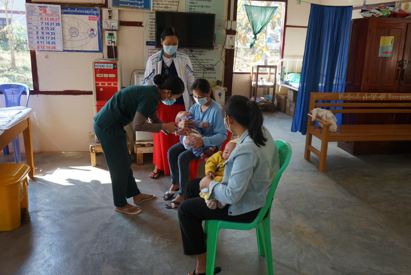 လဲချားတွင် အသက် ၁ ခွဲအောက် ကလေးများအား ပုံမှန်ကာကွယ်ဆေးထိုး၊ ဆေးတိုက်ခ