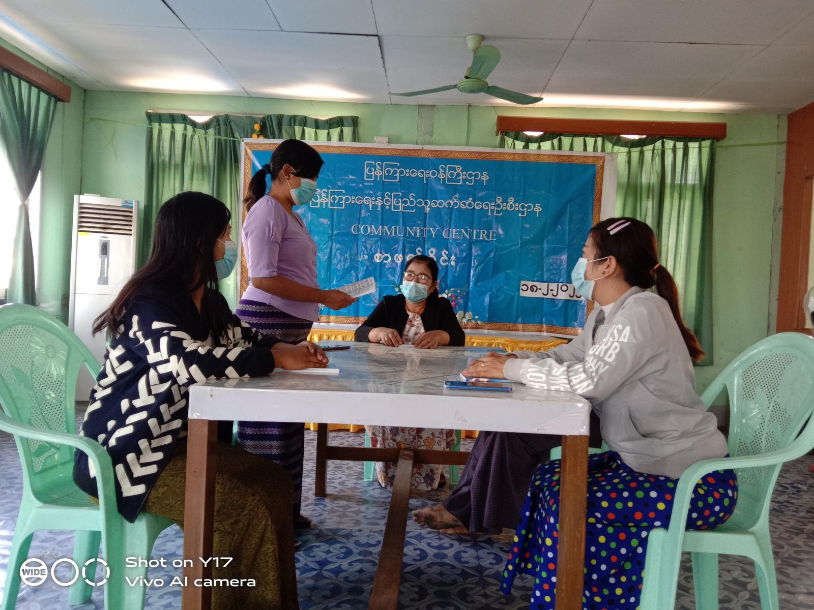 ချမ်းမြသာစည်မြို့နယ် လူထုအခြေပြုဗဟိုဌာန Community Centre ခန်းမတွင
