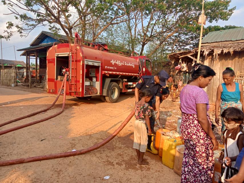 ကျိုက်ထိုမြို့နယ်တွင် သောက်သုံးရေ ပြတ်လပ်မှုမရှိစေရေးအတွက် မီးသတ