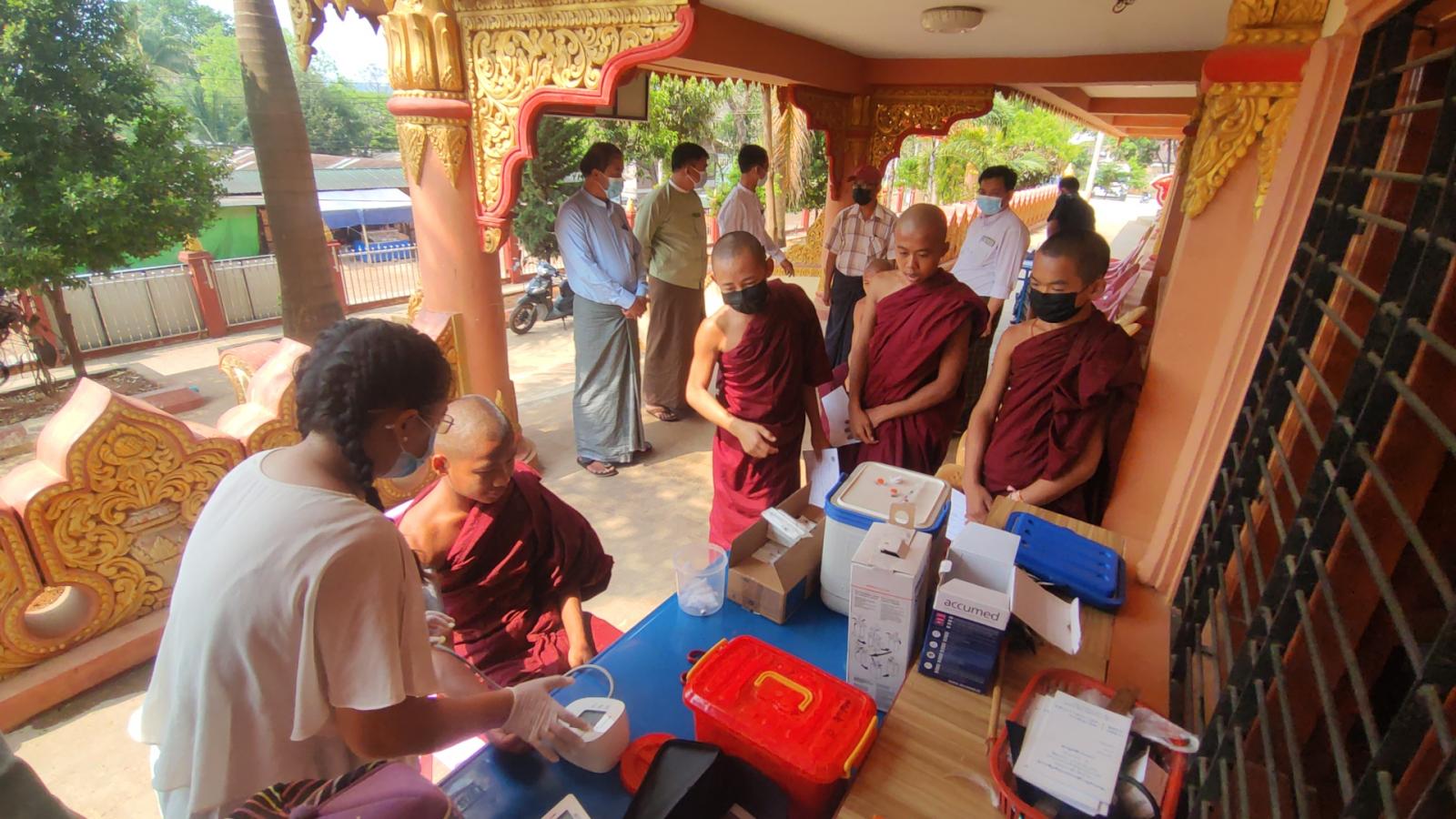 ကျောက်မဲမြို့၊ တိလင်ပရိယ္ယတိ စာသင်တိုက်ရှိ အသက် ၁၅ နှစ်အထက် ကိုရင်သာမဏေများအား ကိုဗစ် ၁၉ ရောဂ