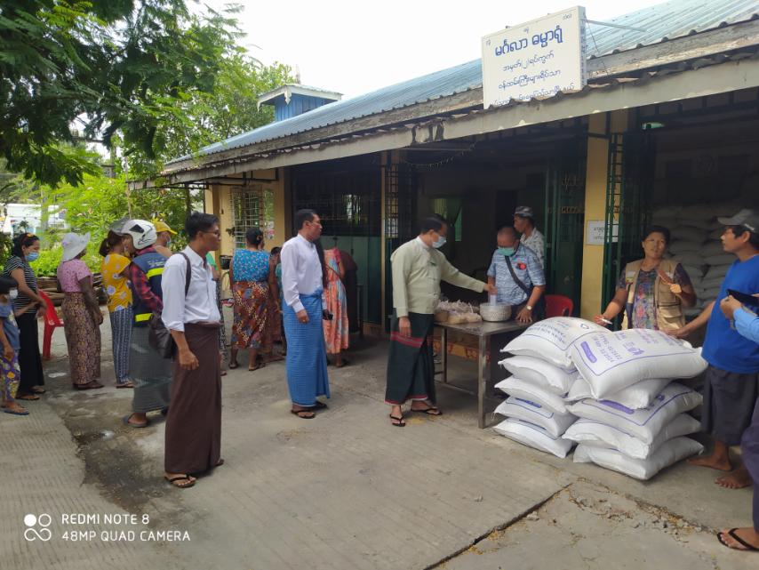 ရွှေပြည်သာမြို့နယ်တွင် အိန္ဒိယနိုင်ငံအစိုးရမှလှူဒါန်းသော ဆန်နှင့်ဂျုံမ