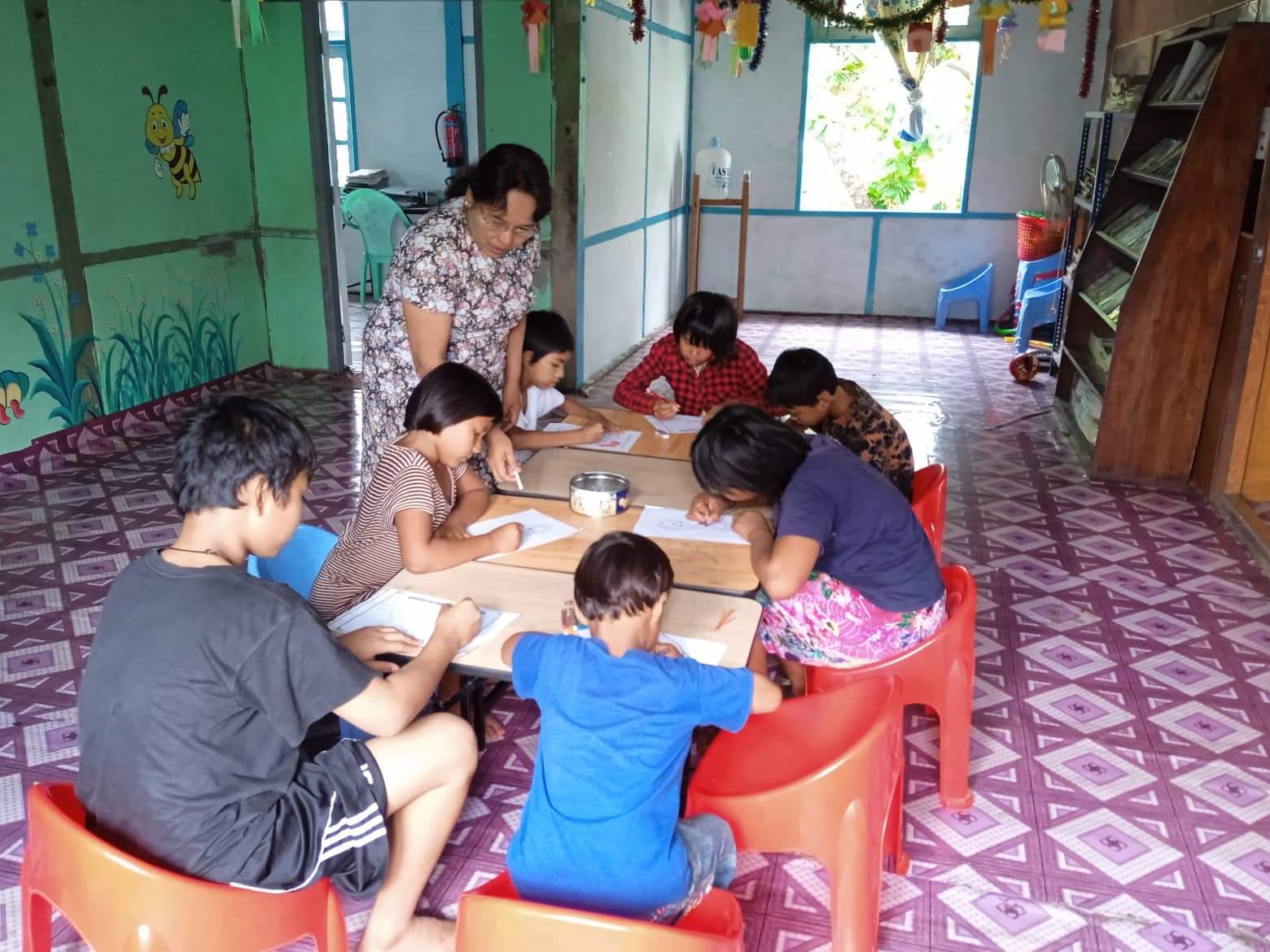 မဟာအောင်မြေမြို့နယ်၊ ပြည်သူ့စာကြည်တိုက်၌ ဆေးရောင်ခြယ်ပြိုင်ပွဲ ကျင်းပ