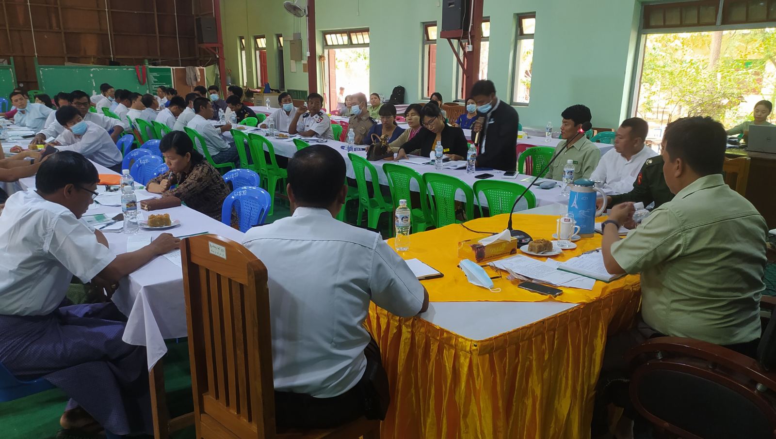 ညောင်ဦးမြို့နယ် အထွေထွေအုပ်ချုပ်ရေးဦးစီးဌာန အနော်ရထာခန်းမ၌ ဌာနဆိုင်ရာများနှင့် လုပ်ငန်းညှိနှိုင