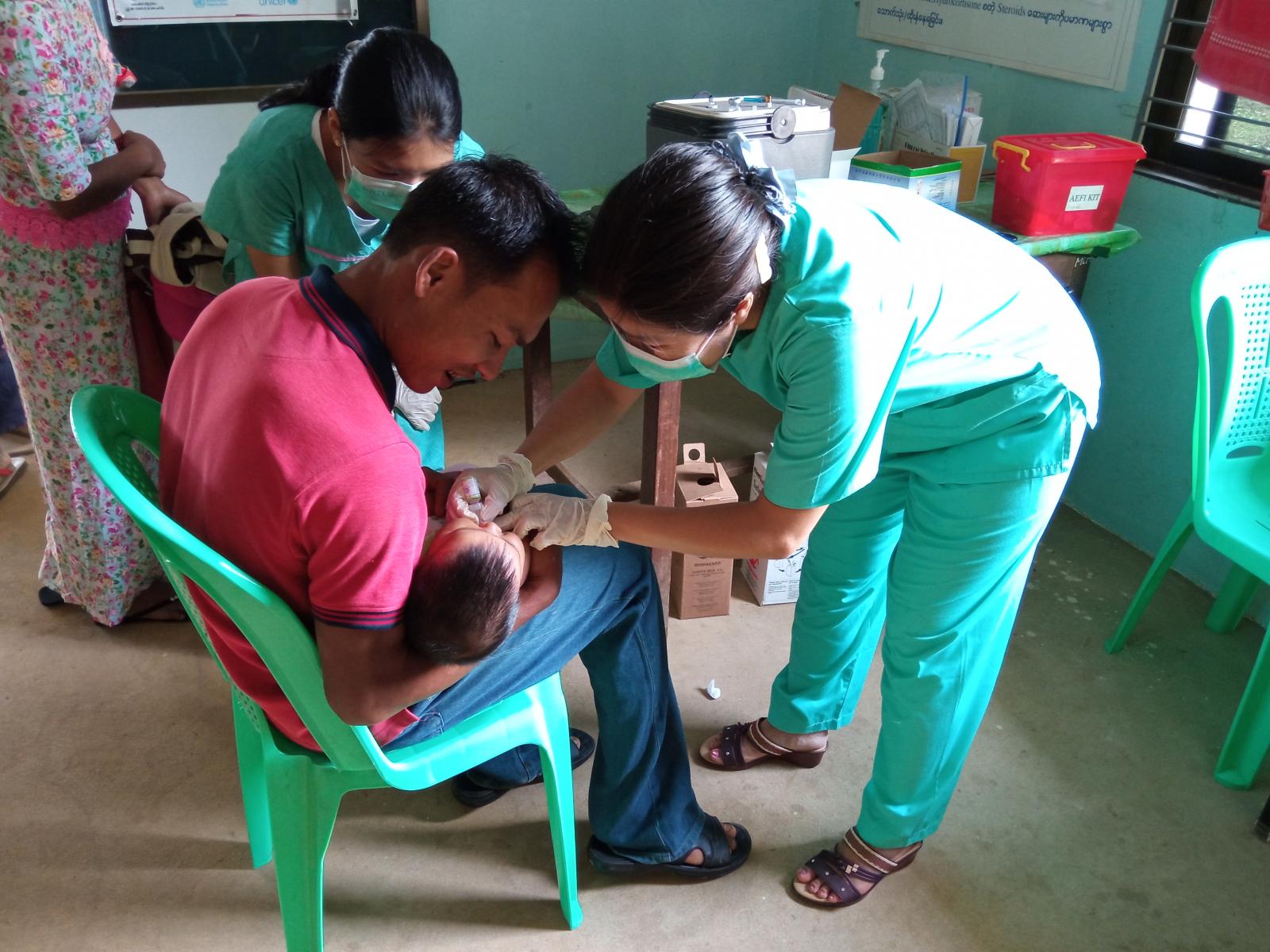 နောင်ချိုမြို့နယ်တွင် အသက်၂လမှ ၁နှစ်ခွဲအောက် ကလေးများအား ပုံမှန်ကာကွယ