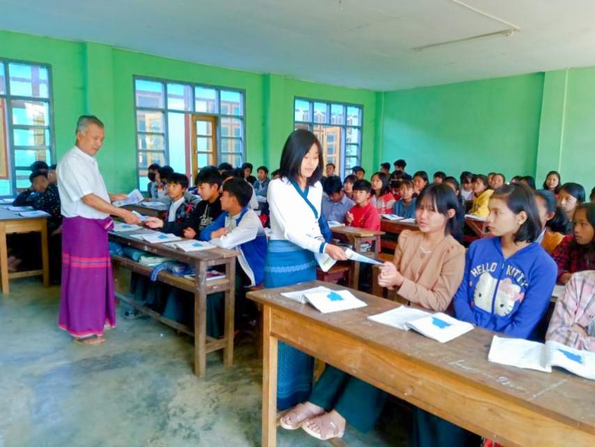 အ ထ က လိပ်သို ကျောင်း၌ “မူးယစ်ဆေးဝါးအန္တရာယ်တားဆီးကာကွယ်ရေး” အသိပညာဟောပ