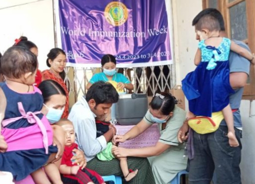 ဖြူးမြို့နယ်၌ တိုးချဲ့ကလေးကာကွယ်ဆေးများ ထိုးနှံပေးခြင်း လုပ်ငန်းများ က