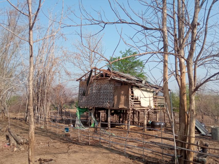 ပန်းတောင်းမြို့နယ်တွင် လေပြင်းတိုက်ခတ်မှုကြောင့် လူနေအိမ် ၁၀ လုံးပျက