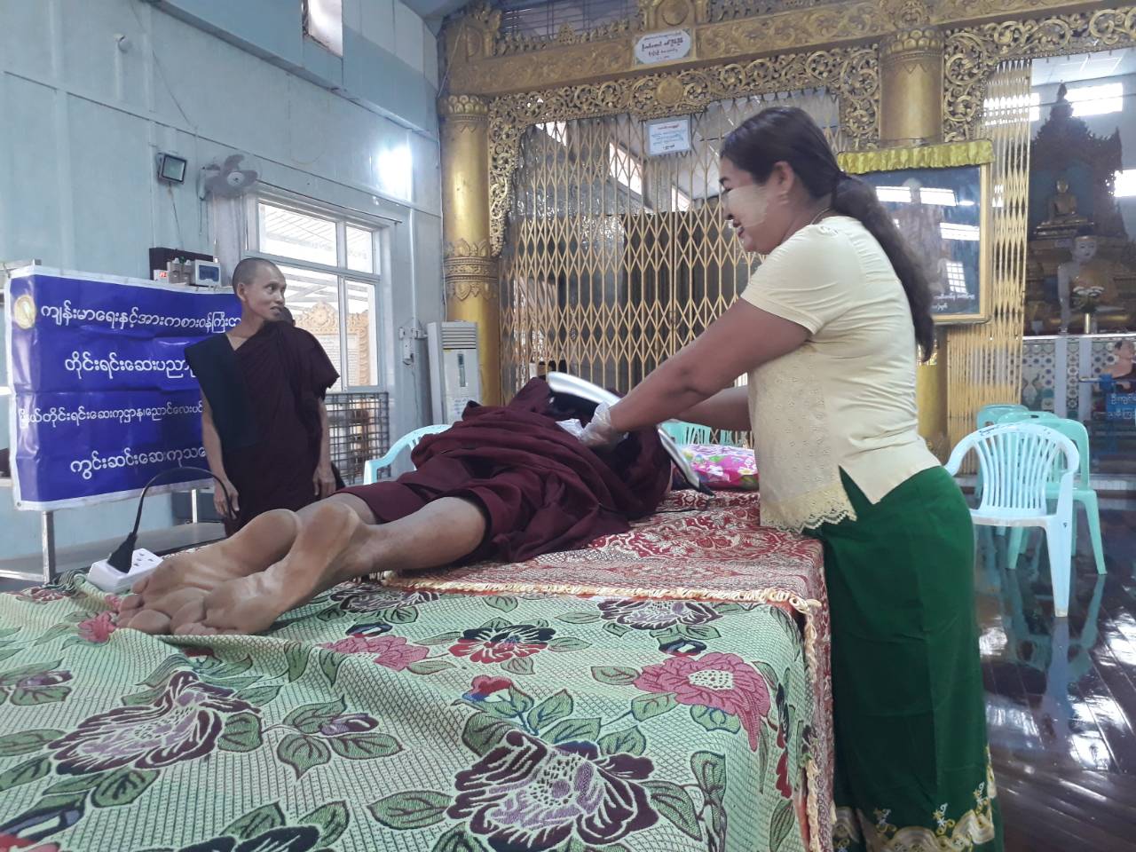 ညောင်လေးပင်မြို့နယ်တွင် သံဃာတော်များအား ကျန်းမာရေးစောင့်ရှောက်မှုများ ပ