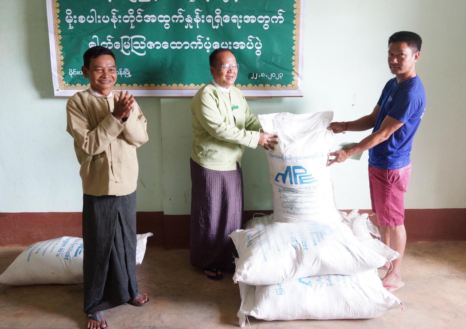 မိုင်းယန်းမြို့၌ မိုးစပါးပန်းတိုင်အထွက်နှုန်းရရှိစေရန် ယူရီးယားဓါတ်မ