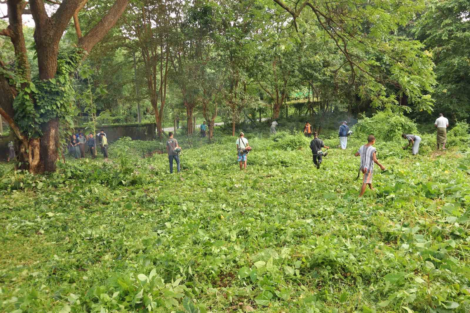 မွန်ပြည်နယ်ဝန်ကြီးချုပ် ဦးအောင်ကြည်သိန်းကျောင်းအကျိုးပြု စုပေါင်းသန့်ရှင်းရေး ဆောင်ရွက်နေမှုနှင့