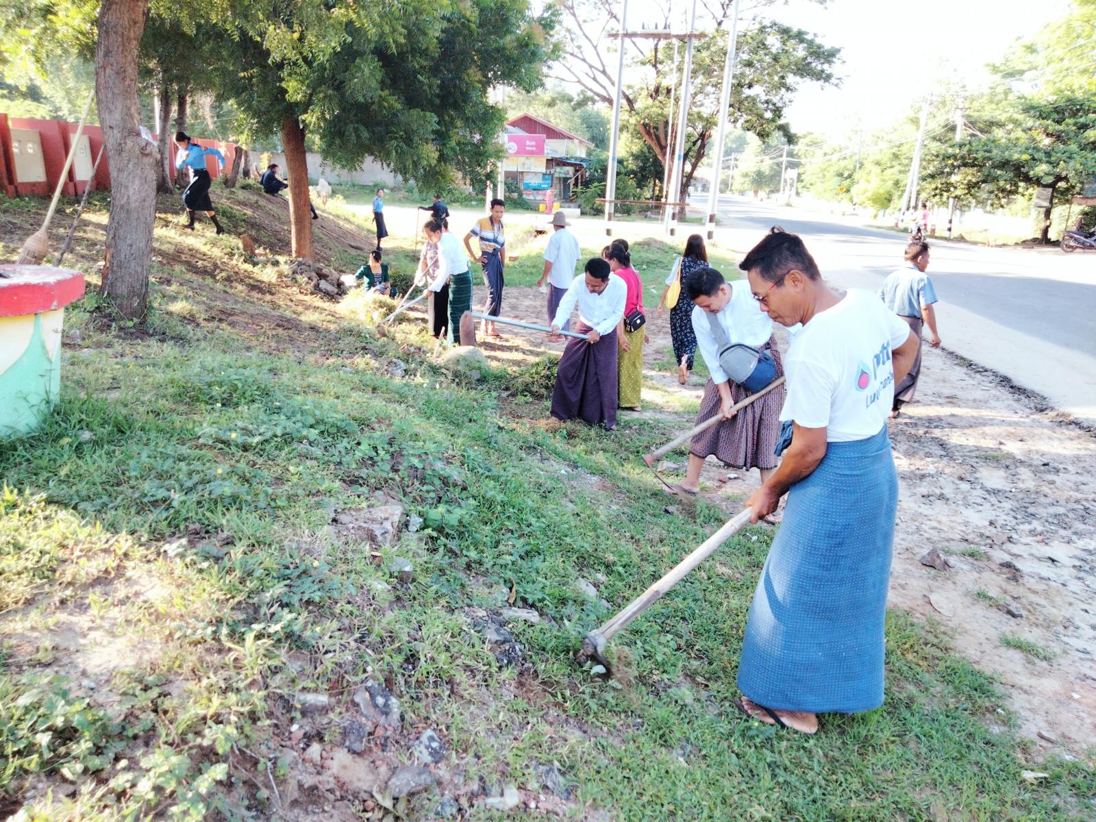 နတ်မောက်မြို့နယ် သန့်ရှင်းသာယာလှပရေးအတွက် စုပေါင်းသန့်ရှင်းရေး ဆောင်ရွက