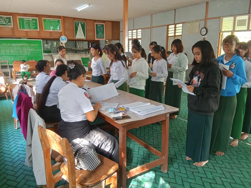 ချမ်းမြသာစည်မြို့နယ်တွင် ပန်းခင်းစီမံချက်ဖြင့် ကျောင်းသား၊ ကျောင်းသူမ
