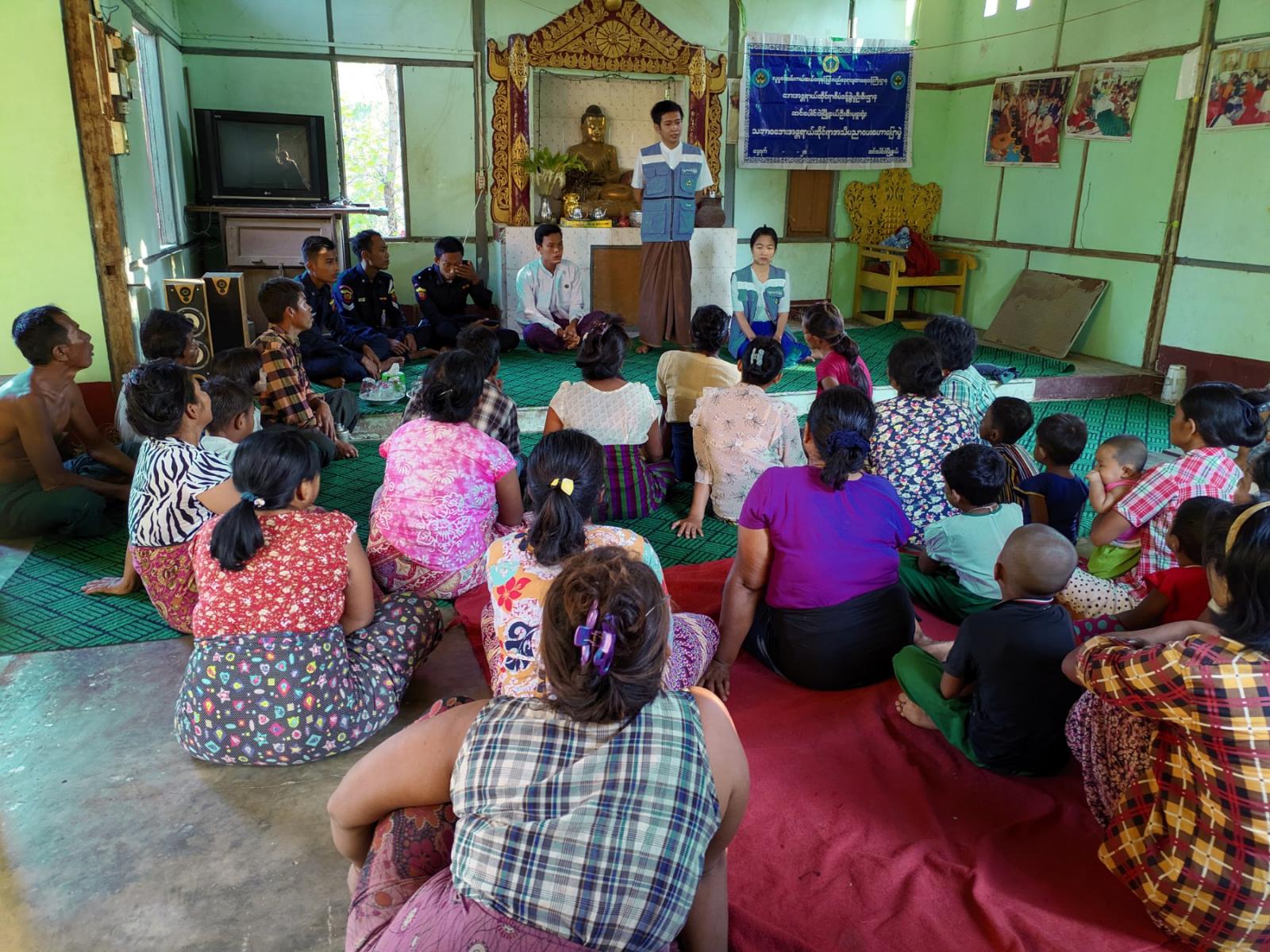 ဆင်ပေါင်ဝဲမြို့နယ် သာယာမိုးရပ်ကွက်တွင် သဘာဝဘေးအန္တရာယ်လျော့ပါးရေး အသိပညာပေးဟောပြောပွဲ ကျင်းပ