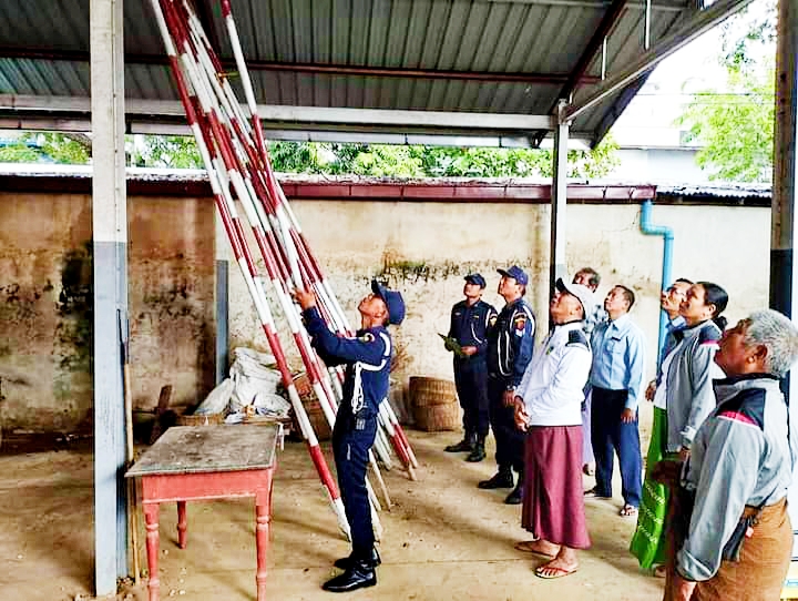 ဆင်ဖြူကျွန်းမြို့ စည်ပင်သာယာမြို့မစျေးကြီး၌ မီးဘေးအန္တရာယ်ကြိုတင်ကာကွယ