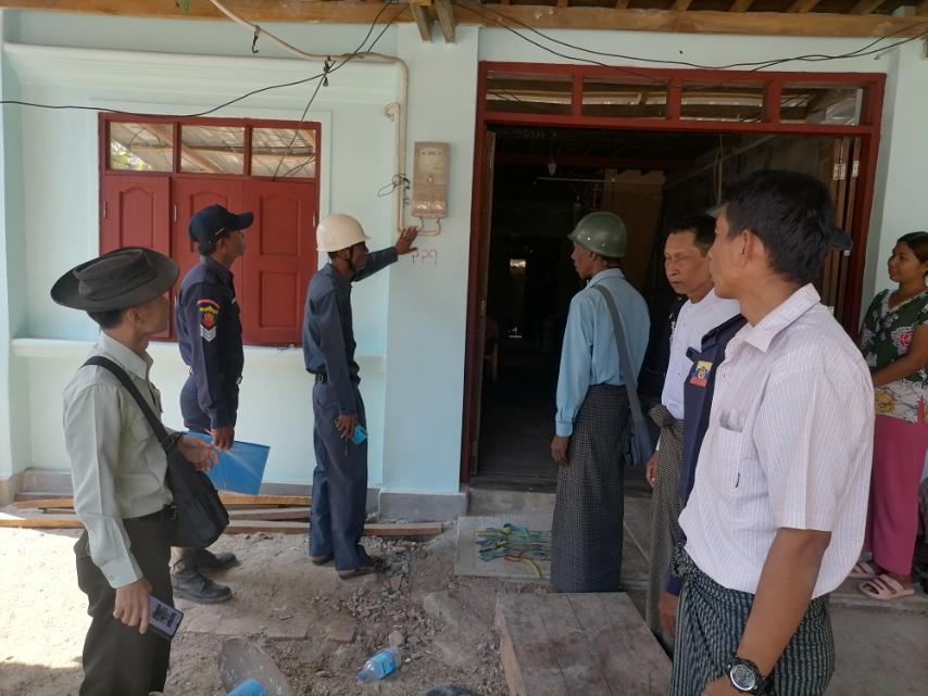 ငွေဆောင်မြို့တွင် မီးဘေးအန္တရာယ် ကြိုတင်ကာကွယ်ရေး နေအိမ်တစ်အိမ်တက်ဆင်း