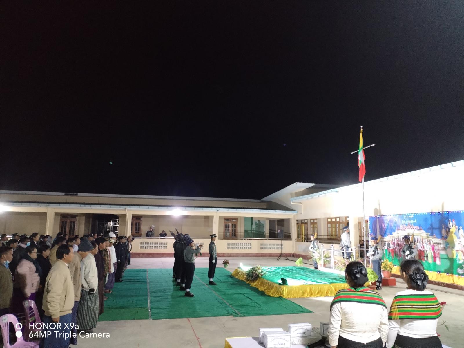 တီးတိန်မြို့၌ ၇၇ နှစ်မြောက် ပြည်ထောင်စု‌နေ့ န်ိင်ငံတော်အလံတင် အခမ