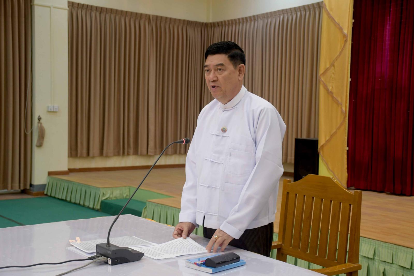 ရခိုင်ပြည်နယ်ဝန်ကြီးချုပ် ဦးထိန်လင်း သာသနာတော်ဆိုင်ရာ ဘွဲ့တံဆိပ်တော် ဆက်ကပ်ပူဇော်ပွဲ အခမ်းအနားန