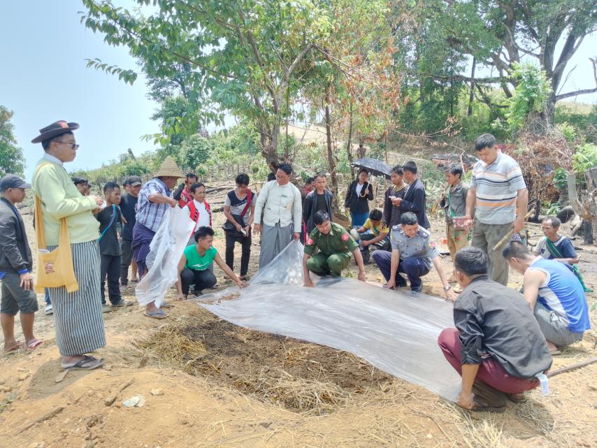 မက်မန်းမြို့ ပန်တောင်းကျေးရွာ စံပြစိုက်ခြံတွင် အီအမ်ဘိုကာရှီသရုပ်ပြပွဲ