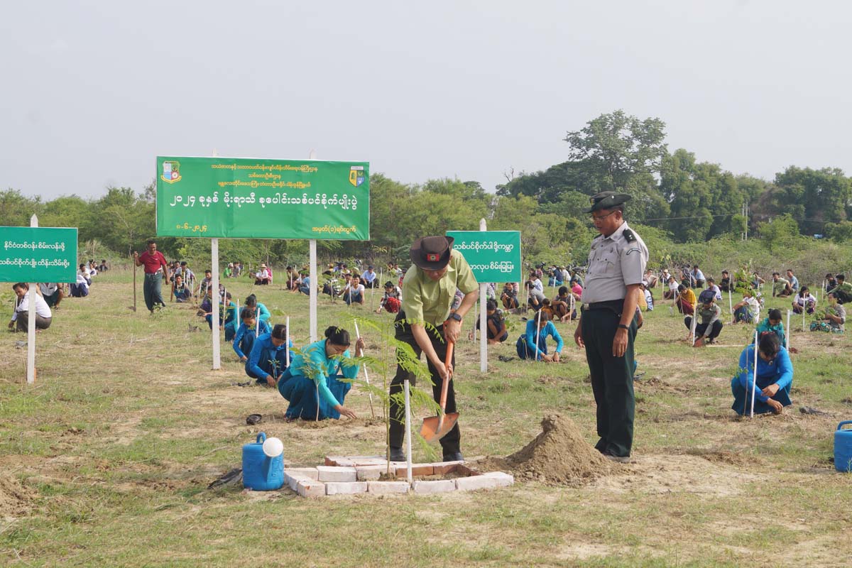 ငါန်းဇွန်မြို့နယ်တွင် ၂၀၂၄ ခုနှစ် မိုးရာသီ စုပေါင်းသစ်ပင်စိုက်ပျိုးပွဲက
