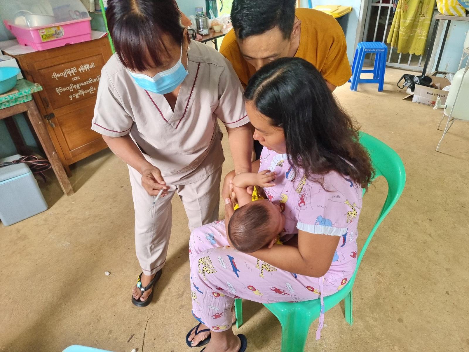 နောင်ချိုမြို့နယ်တွင် အသက် ၂ နှစ်အောက် ကလေးငယ်များအား ပုံမှန်ကာကွယ်ဆေး