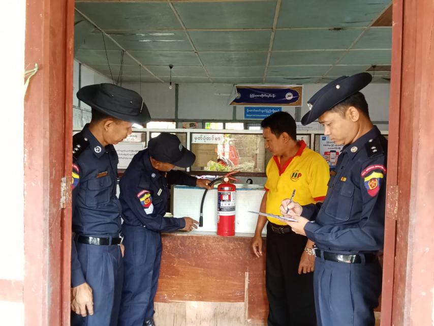သရက်ချောင်းမြို့နယ်၊ ဌာနဆိုင်ရာရုံးများအား မီးဘေးအန္တရာယ်ကြိုတင်ကာကွယ