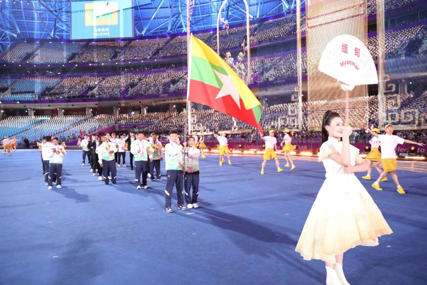 ၁၉ ကြိမ်မြောက် အာရှအားကစားပြိုင်ပွဲ ဖွင့်ပွဲအခမ်းအနားကျင်းပ ပြည်ထောင